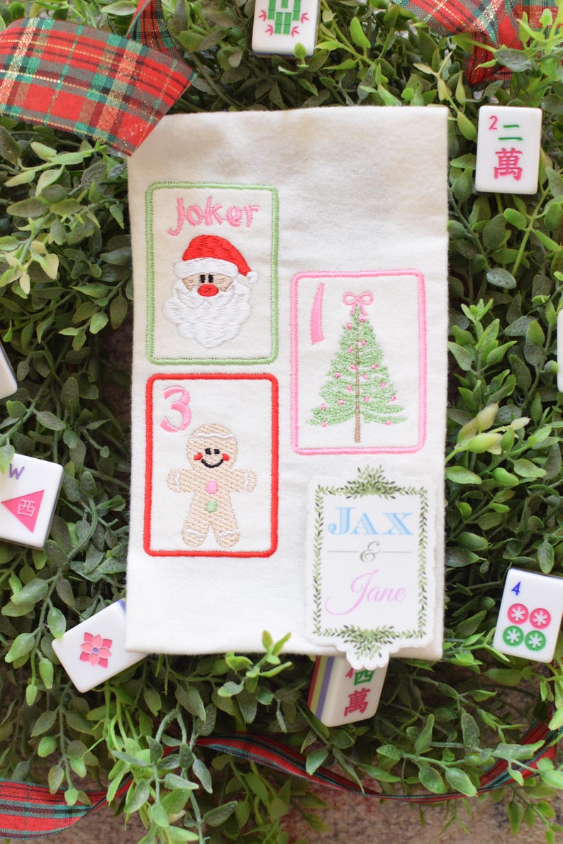Christmas Mahjong Tile Embroidery Designs (digital Download) - Etsy
