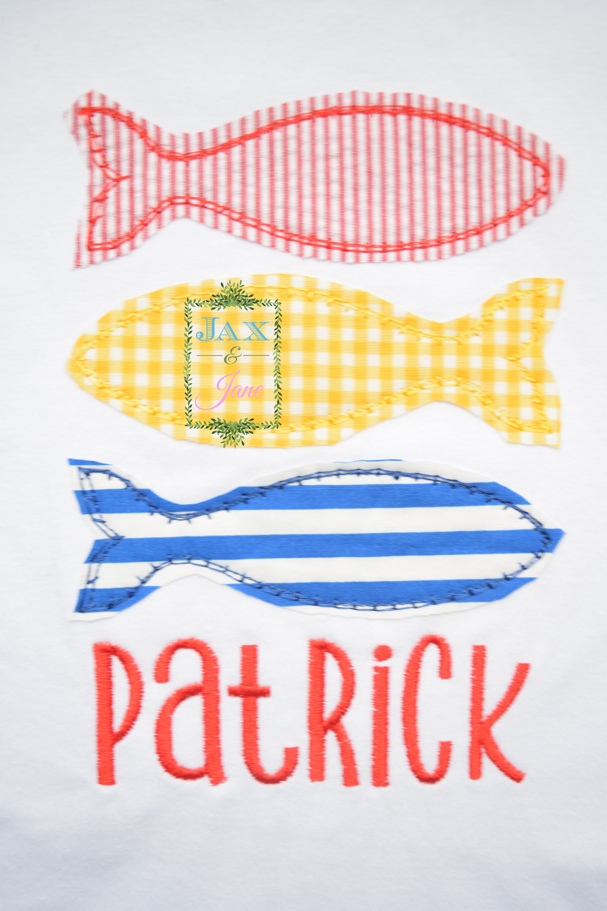 Fish Applique Design, 3 Fish Applique Design, Summer Fish Applique ...