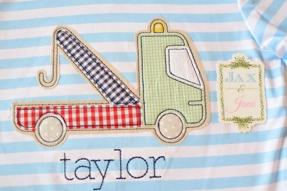 Truck Applique Design Tow Truck Applique Easy Truck Applique | Etsy