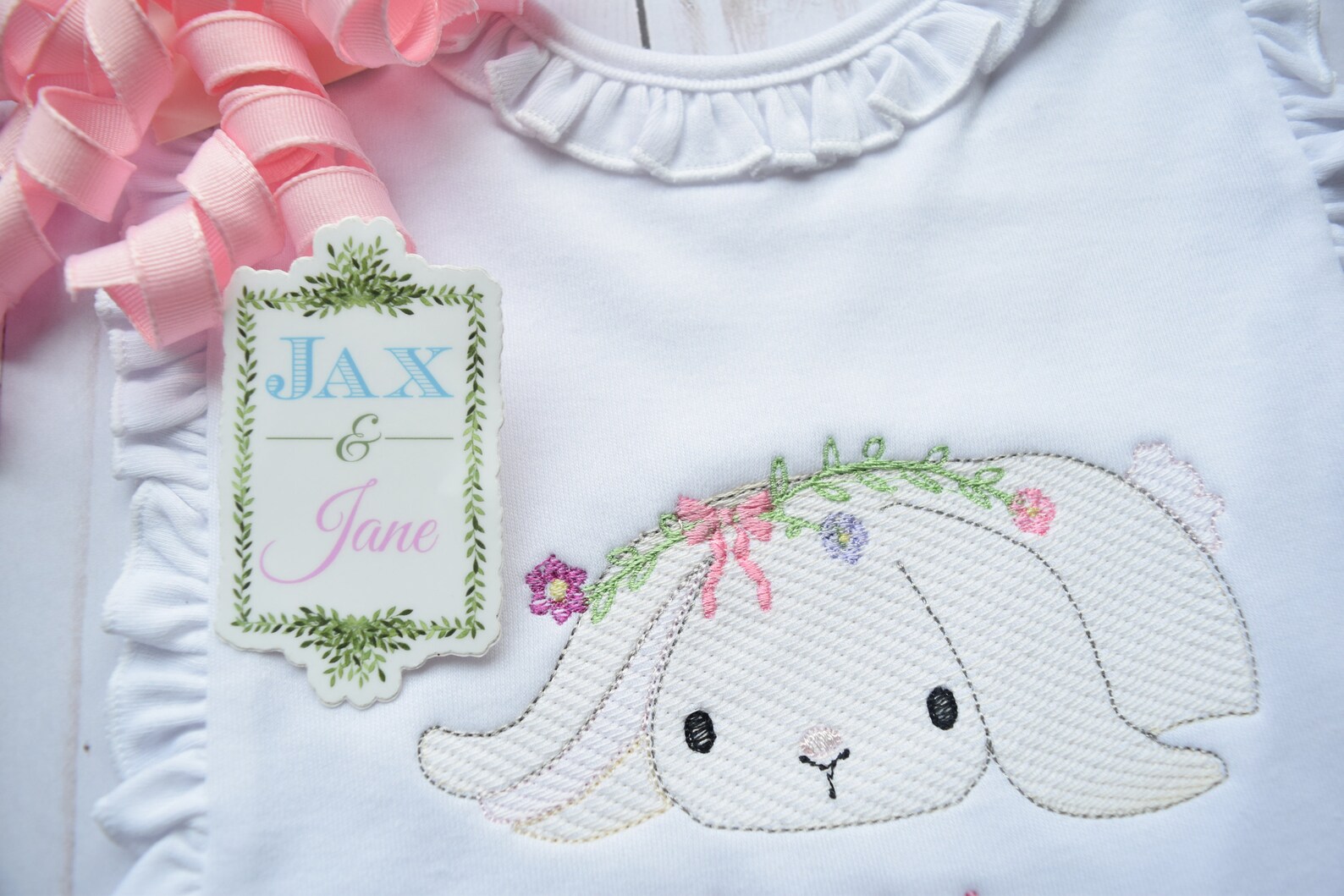 Rabbit Sketch Floral Embroidery Design, Easter Rabbit Sketch Embroidery ...