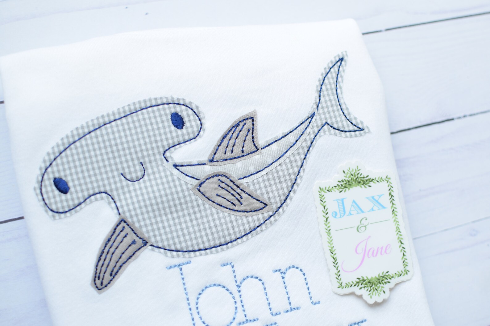 Hammerhead Shark Applique Design, Bean Stitch Embroidery (digital ...