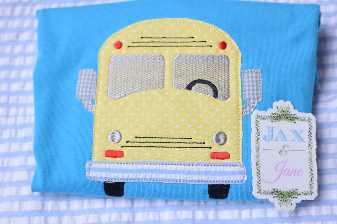 School Bus Applique Design, Back to School Applique Design, Back to ...