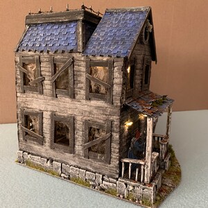 Haunted Abandoned House Has LED Lighting. Handcrafted Model Halloween ...