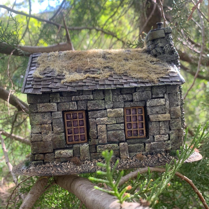 Miniature Stone Cottage for Dnd | Handmade Fantasy Diorama | Tabletop ...