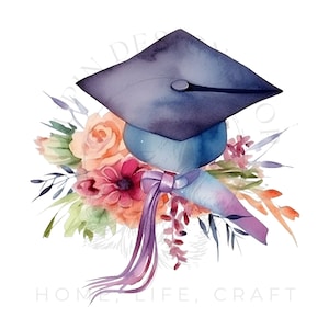Graduation Watercolour Clip Art Bundle, Graduation PNG, Graduation Clip ...