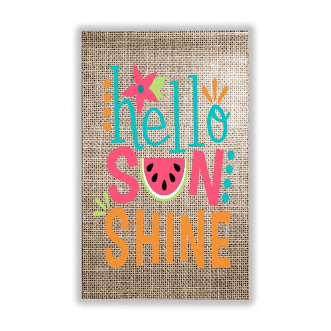 Hello Sunshine Summer Garden Yard Flag, Personalized Welcome Garden ...