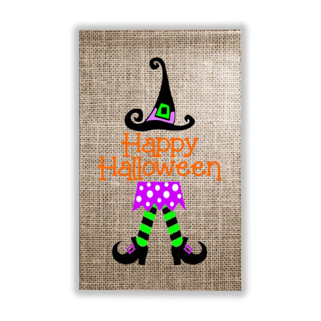Happy Halloween Witch Garden Yard Flag, Halloween Garden Flag, Fall ...
