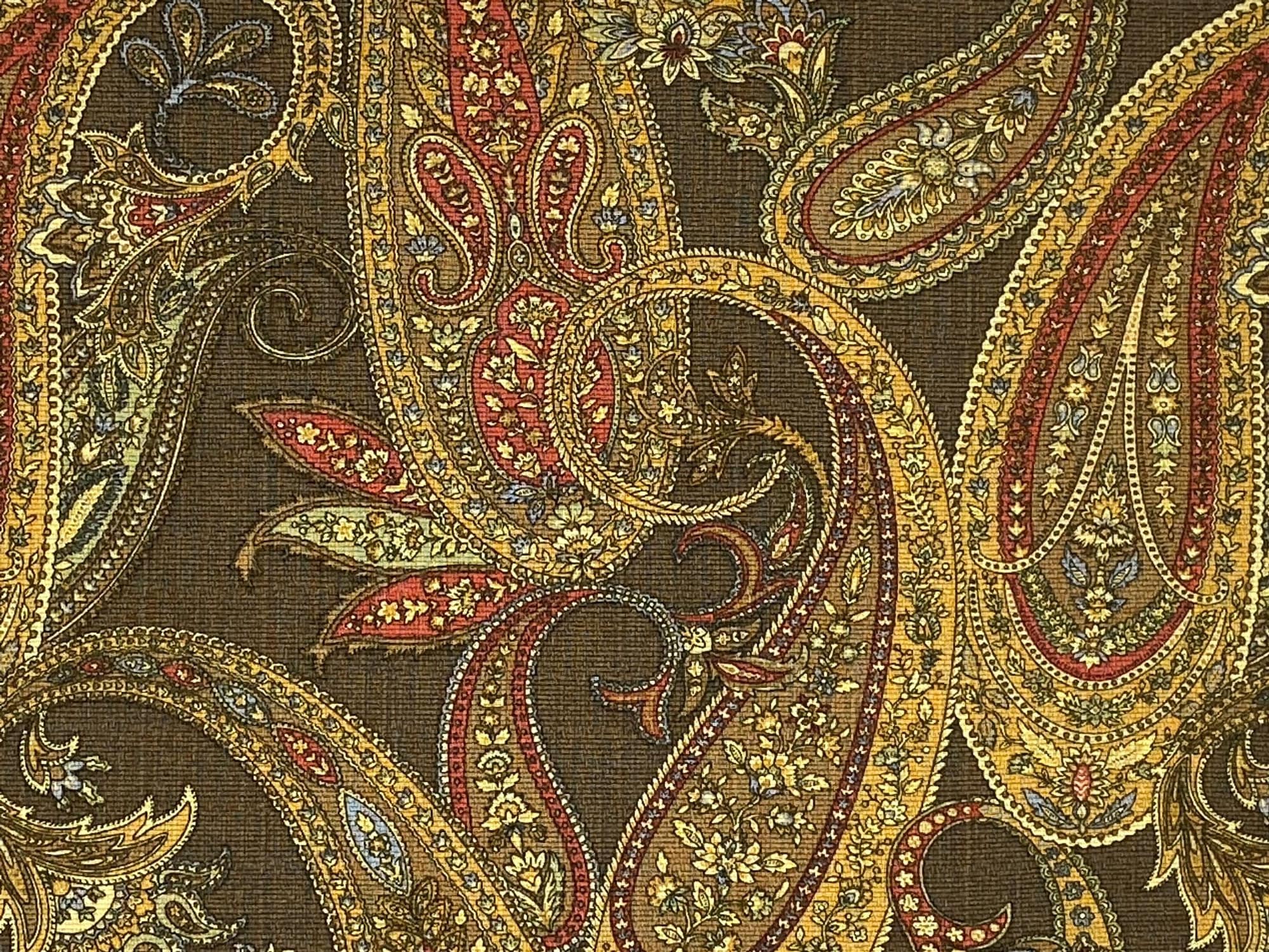 Braemore Paisley LEATHER BROWN Home Decor Drapery Curtain - Etsy