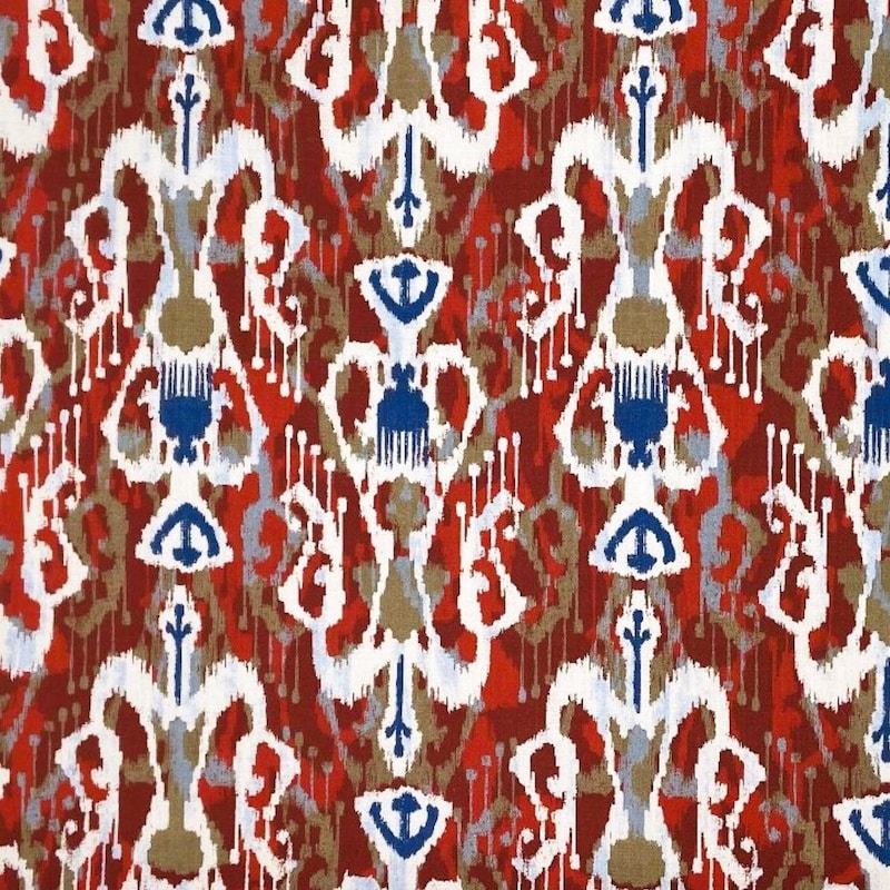 Red Ikat Fabric - Etsy
