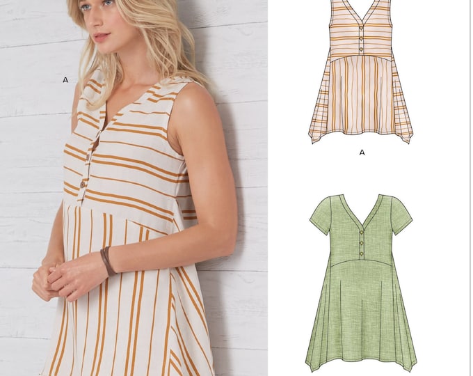 NEW LOOK Simplicity Sewing Pattern N6658 6658, Misses Asymmetric Shirt ...