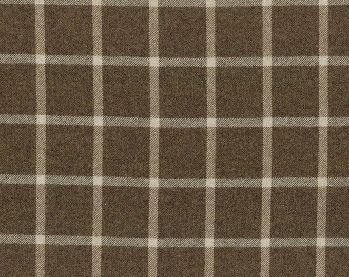 Woven Wool Block Pattern EARTH BROWN Home Decor Drapery Upholstery ...