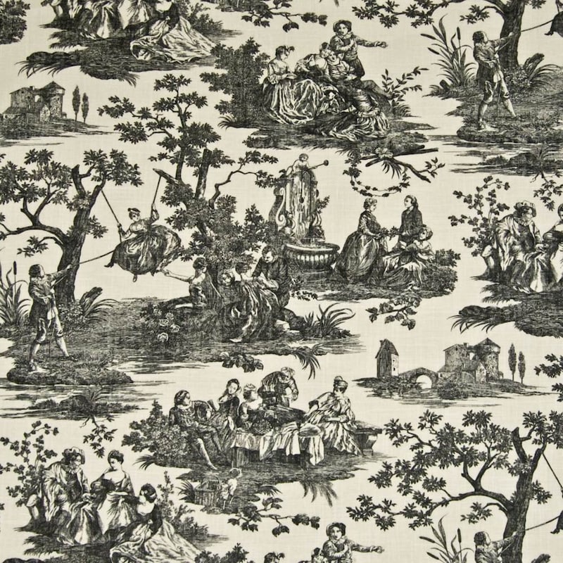 Black Toile Fabric - Etsy