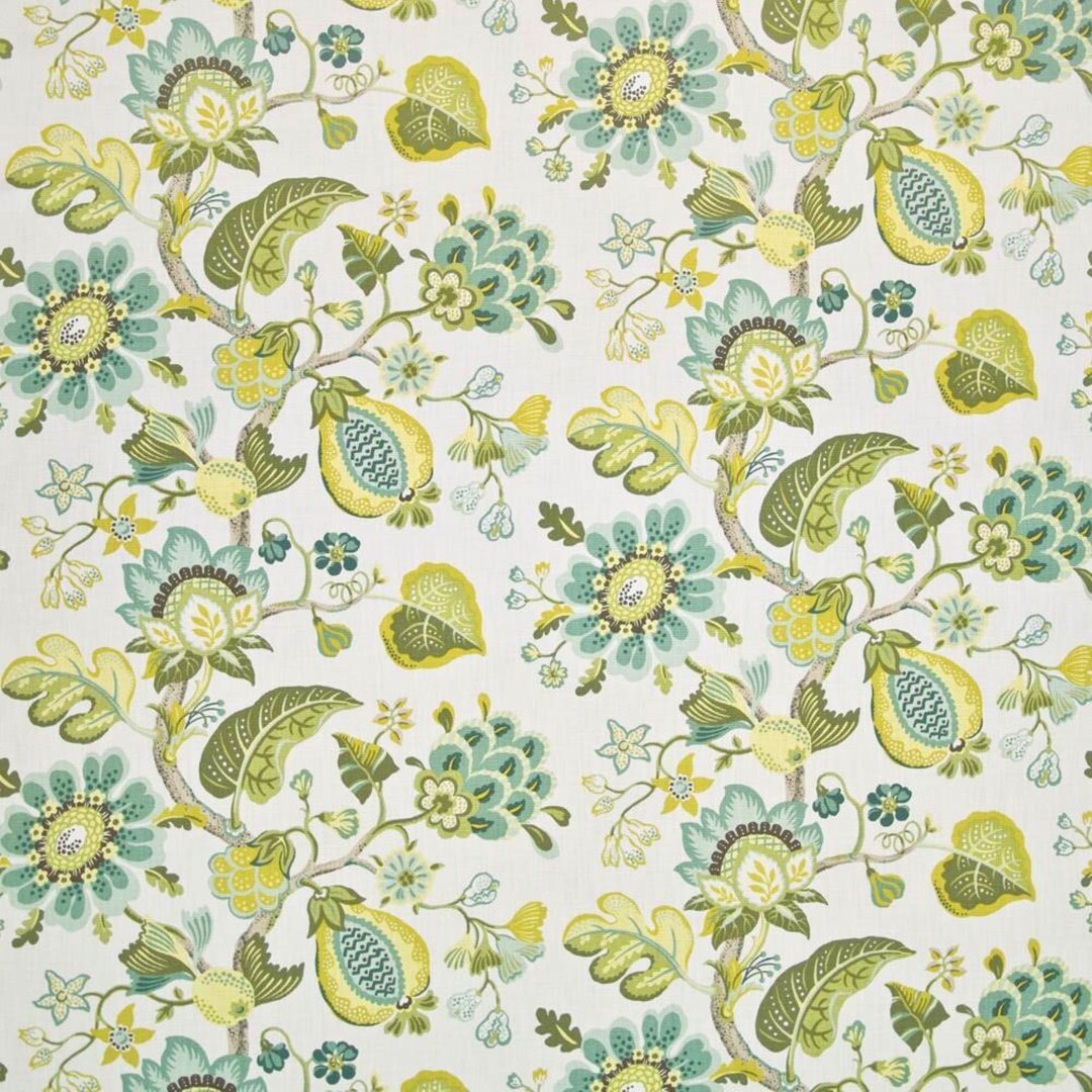 P Kaufmann Floral PARROT GREEN Home Decor Cotton Drapery Upholstery ...