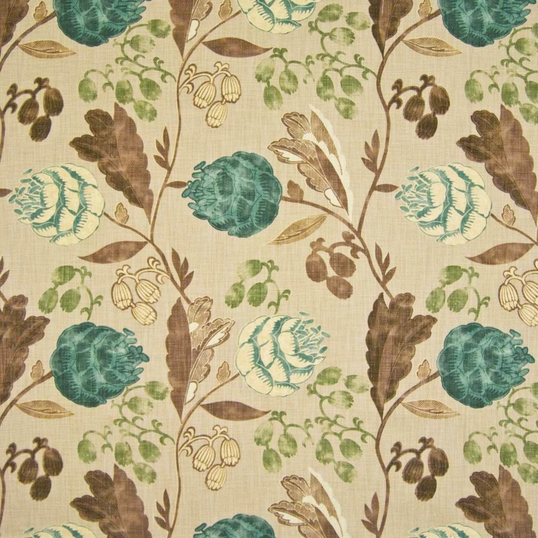 Richloom Floral MOONSTONE Teal Home Decor Drapery Curtain - Etsy