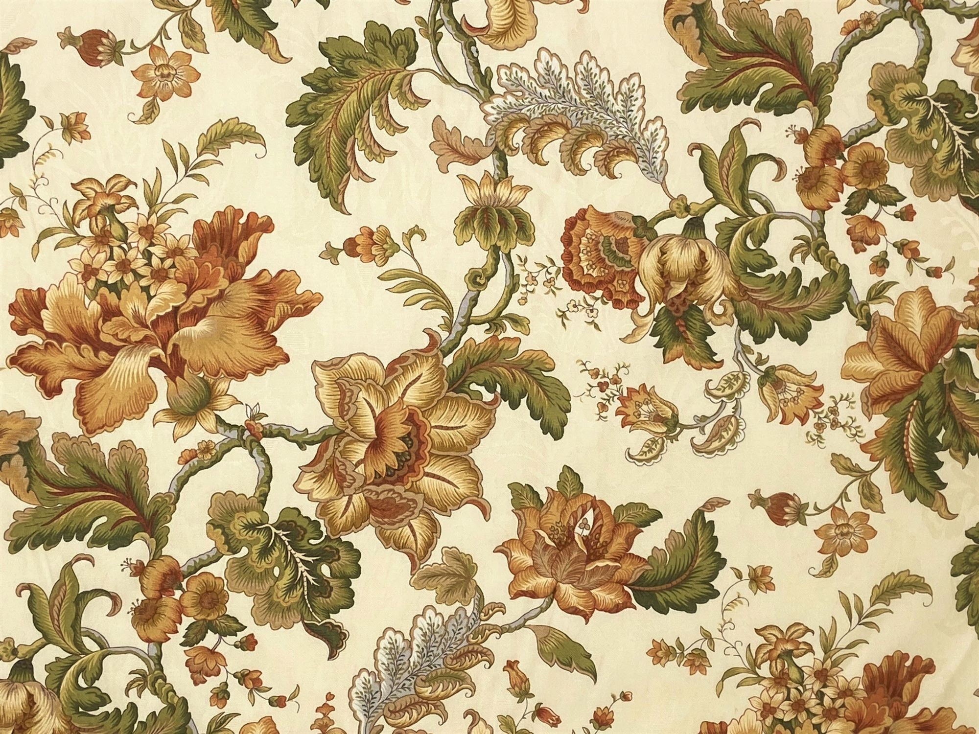 Mill Creek Floral APRICOT Home Decor Drapery Curtain Panel - Etsy