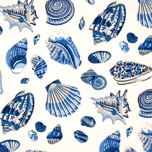 Waverly LOW TIDE Beach Seashells MARINER Home Decor Cotton Drapery ...