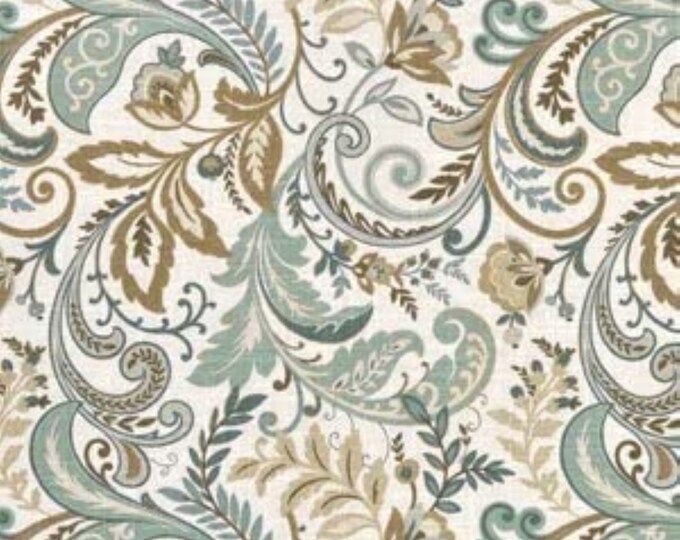 Mill Creek FINDLAY Cliffside Jacobean Floral SEAGLASS Aqua Drapery ...