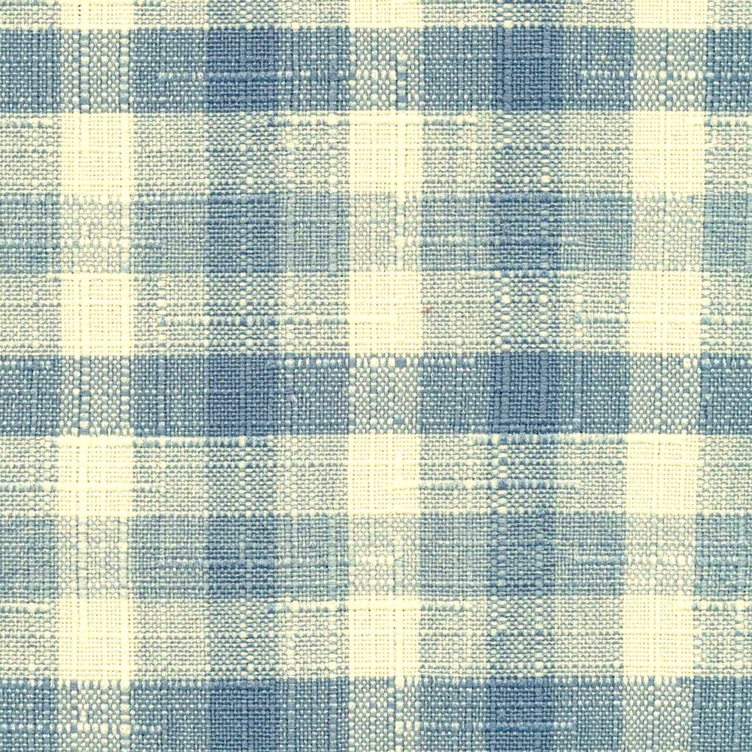 Copen Blue White Check Drapery Curtain Pillow Fabric - by the Yard - Etsy