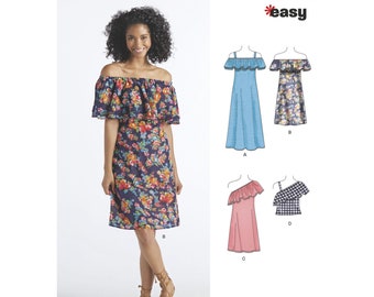 NEW LOOK Simplicity Sewing Pattern N6616 6616, Misses Dress Jumpsuit ...