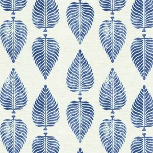 LEAF Pattern INK BLUE Home Decor Drapery Upholstery Pillow Sewing ...