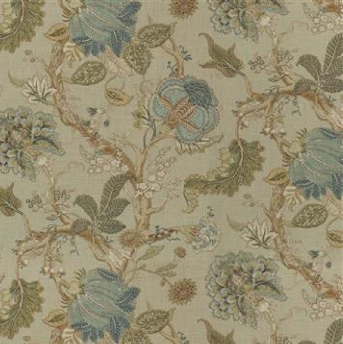 P Kaufmann FLORABUNDA Jacobean Floral SEA GLASS Home Decor - Etsy