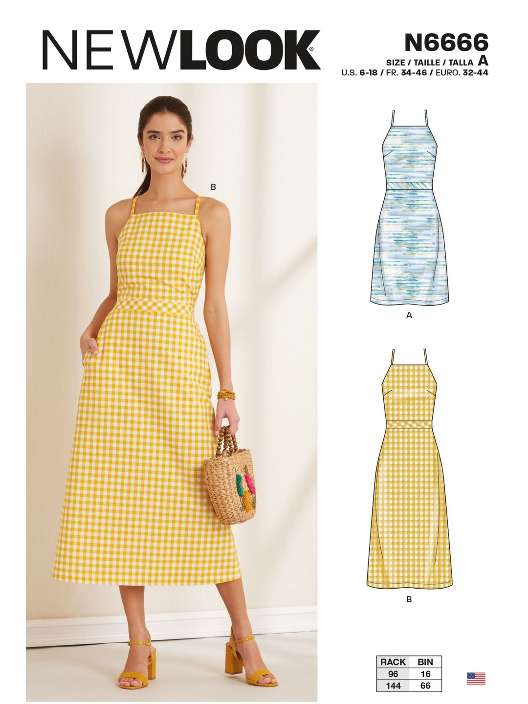 NEW LOOK Simplicity Sewing Pattern N6666, Misses Halter Dress Back Ties ...