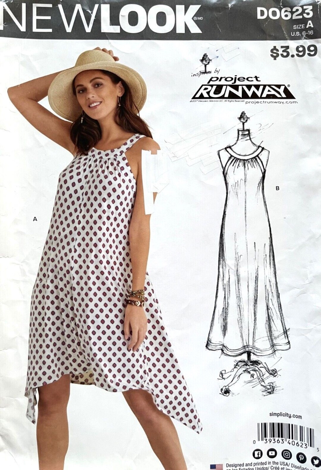 NEW LOOK Simplicity Sewing Pattern D0623 6207, Misses Loose Fit Dress ...
