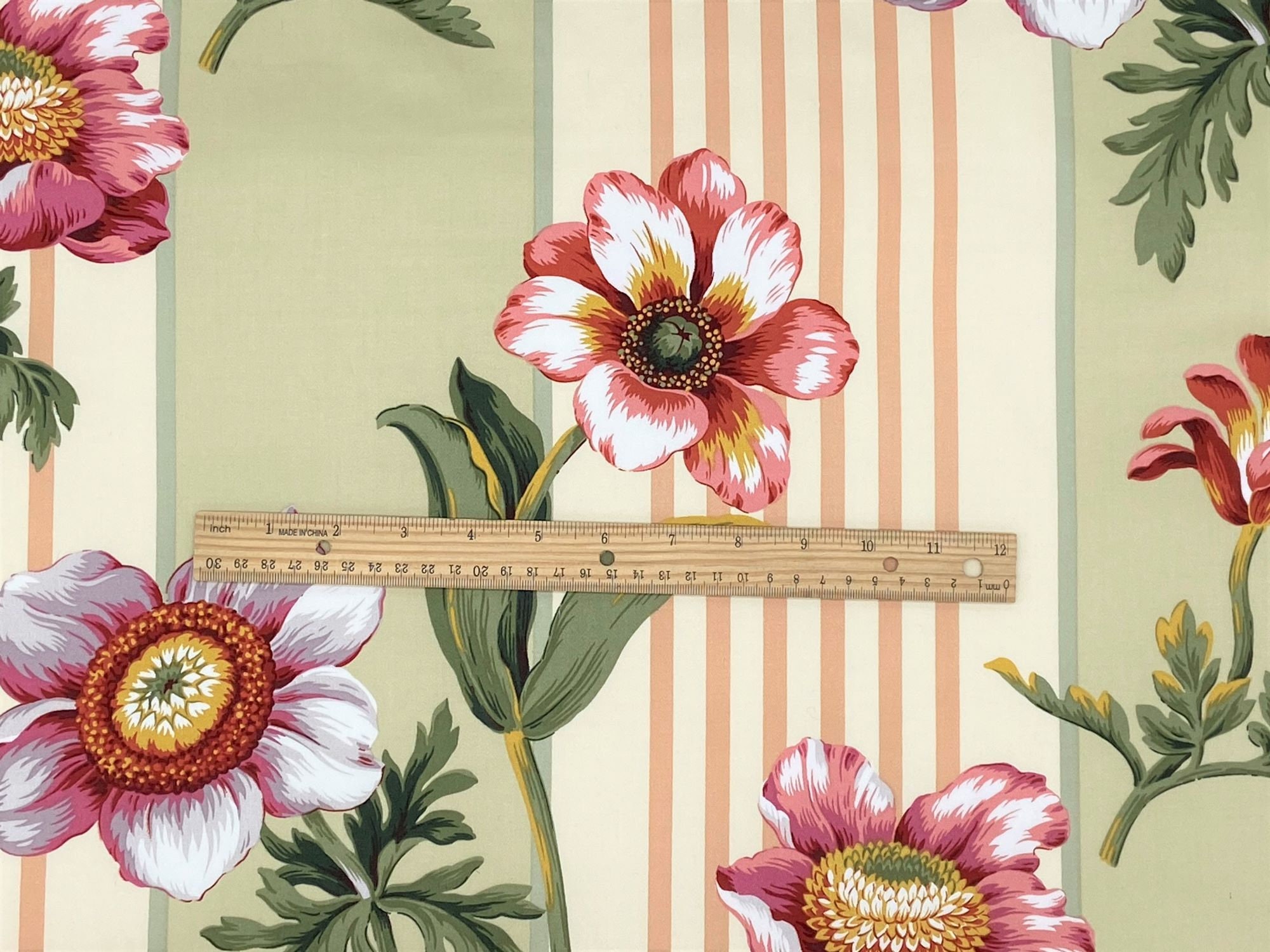 Jay Yang FLORAL Stripe FERN Home Decor Drapery Curtain Window - Etsy