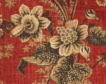 Waverly BALLAD BOUQUET Floral GINGERSNAP Home Decor Linen Drapery ...