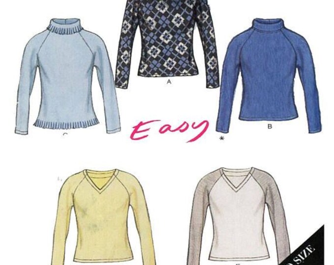 NEW LOOK Simplicity Sewing Pattern 6143, Misses Knit V Neck Turtleneck ...