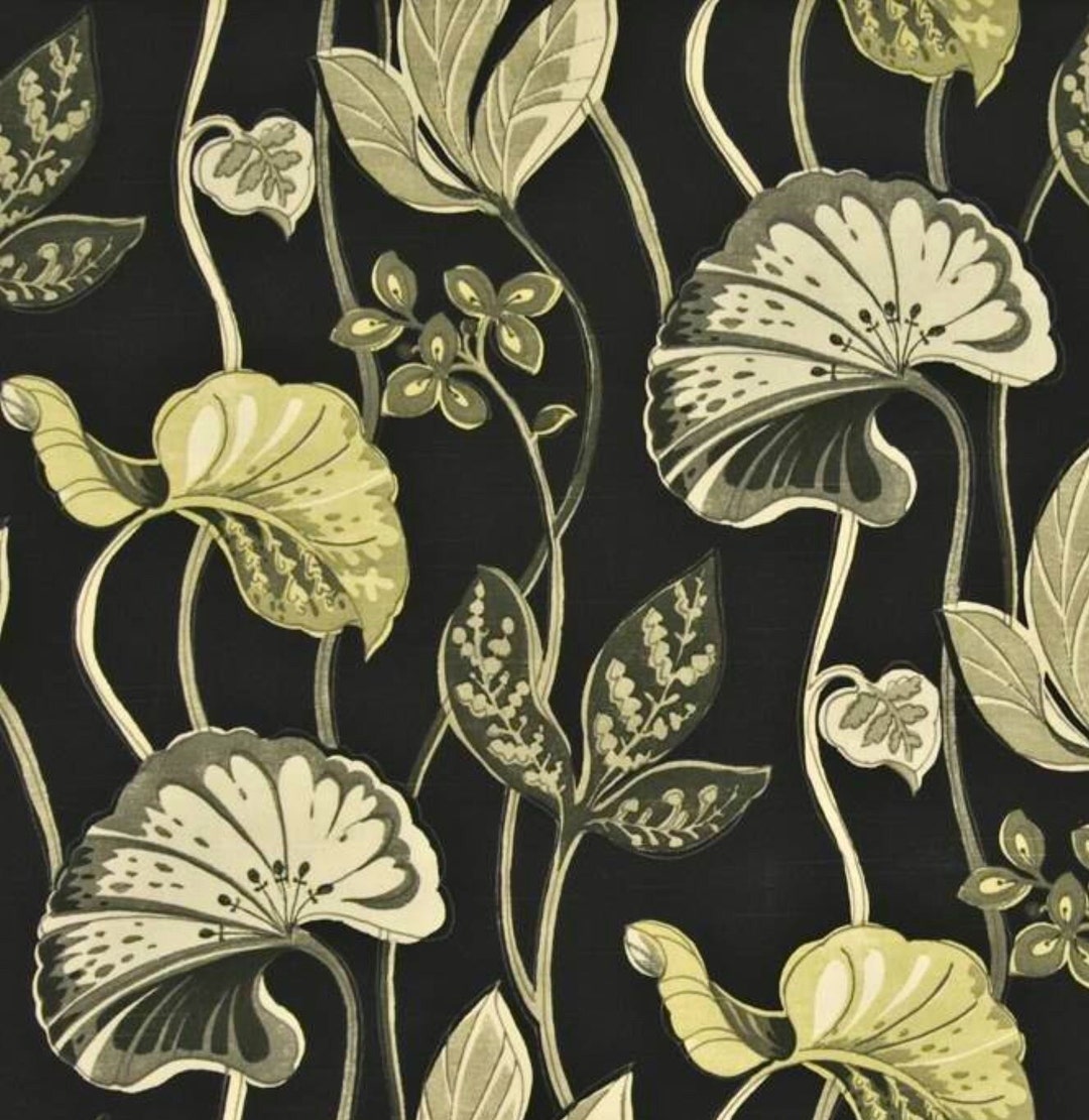 Waverly AQUATIC TANGO Ocean CAVIAR Home Decor Cotton Drapery Upholstery ...