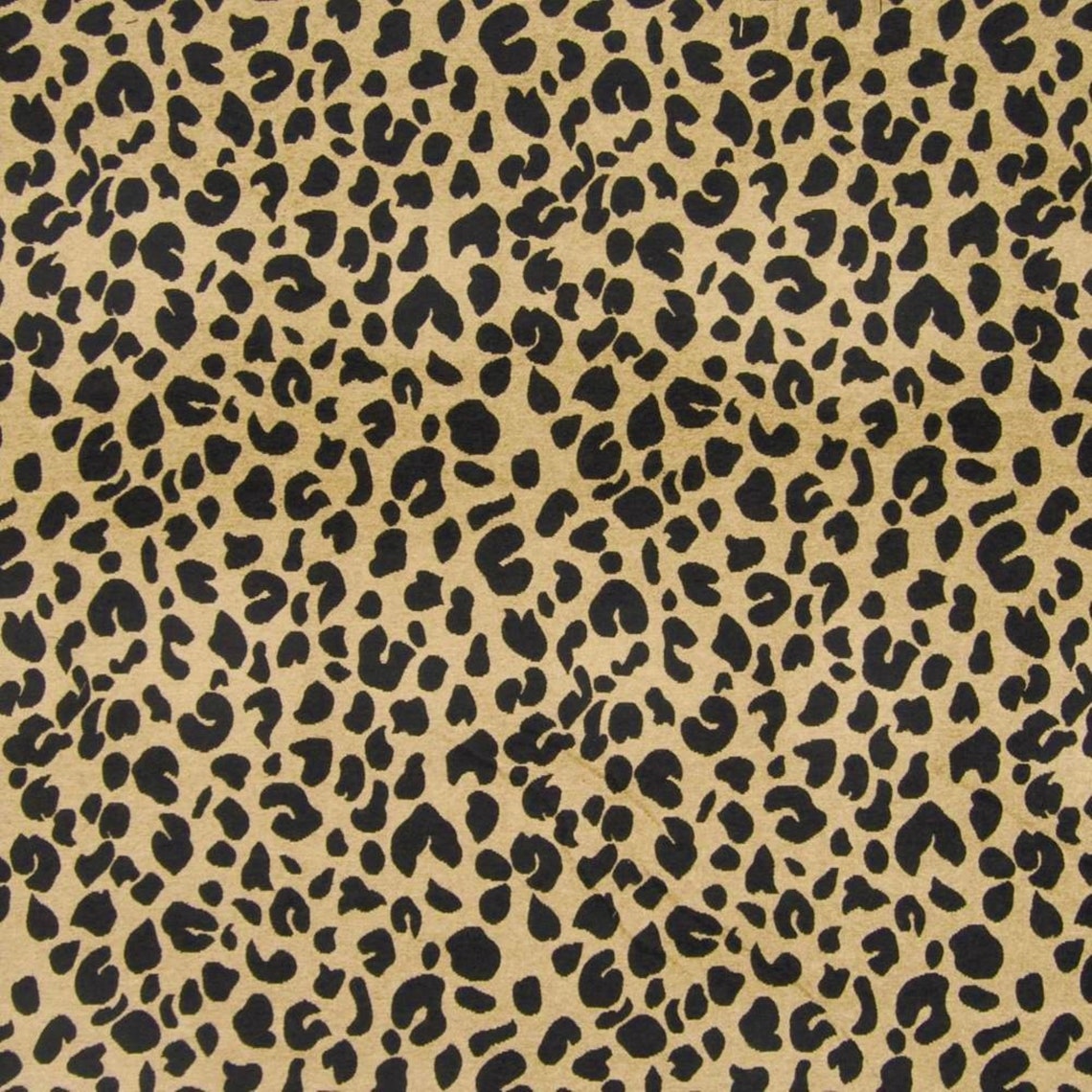 Chenille Animal Skin LEOPARD African Jungle Safari BLACK Spot Home ...
