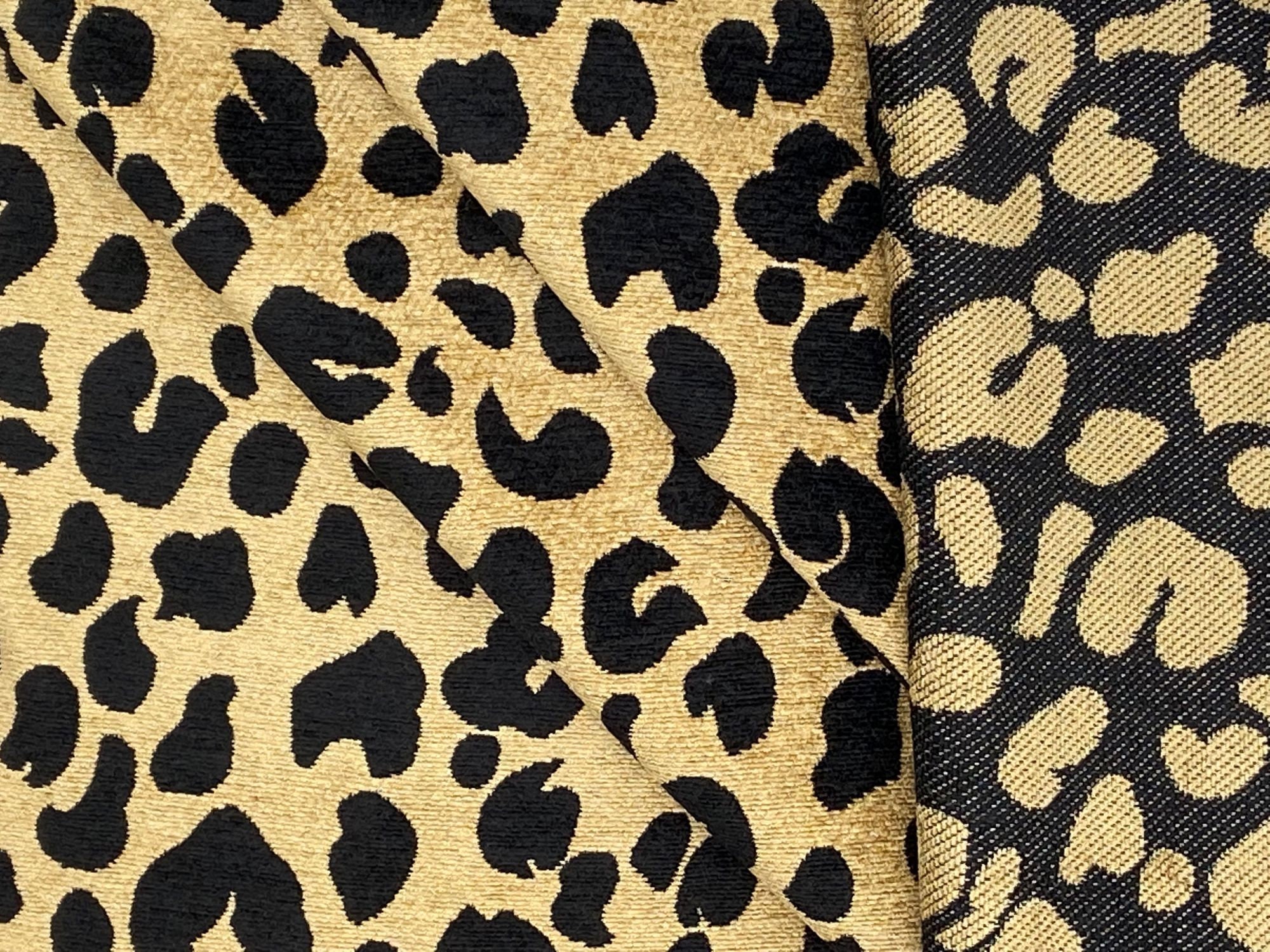 Chenille Animal Skin LEOPARD African Jungle Safari BLACK Spot - Etsy