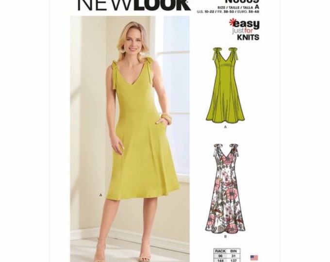 NEW LOOK Simplicity Sewing Pattern N6669, Misses Flared Dress Shoulder ...