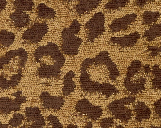 Chenille Animal Skin CHEETAH Print Pattern EARTH Home Decor Upholstery ...