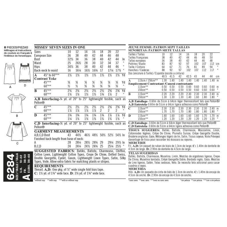 NEW LOOK Simplicity Sewing Pattern S0546 6284 Misses Pullover - Etsy