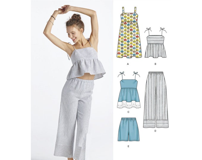 NEW LOOK Simplicity Sewing Pattern 6518, Misses Dress Top Pants Shorts ...