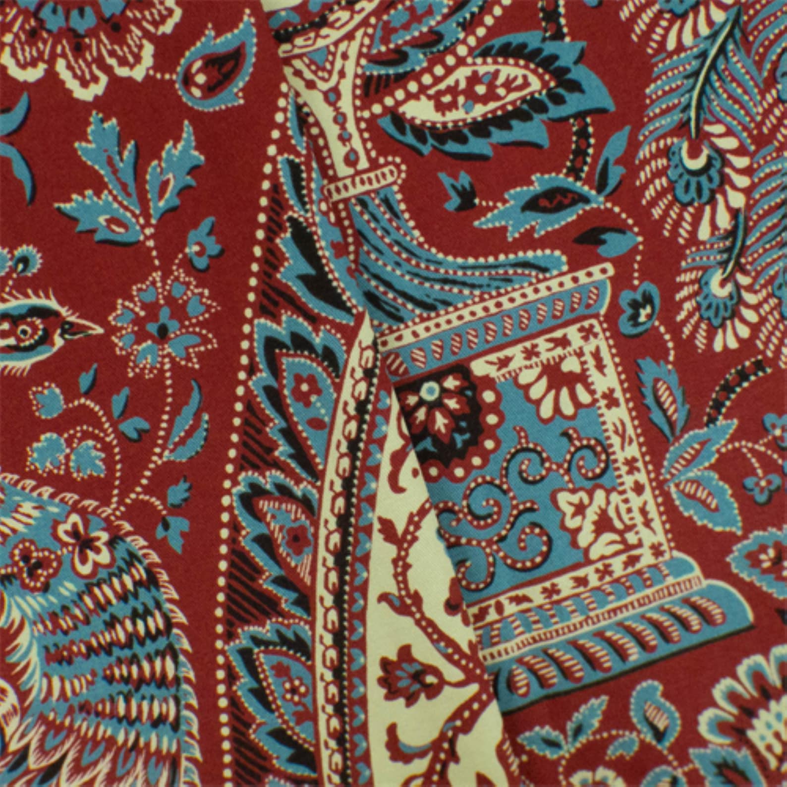 Waverly JEWEL TOWER Peacock Garden CURRANT Red Blue Home Decor - Etsy