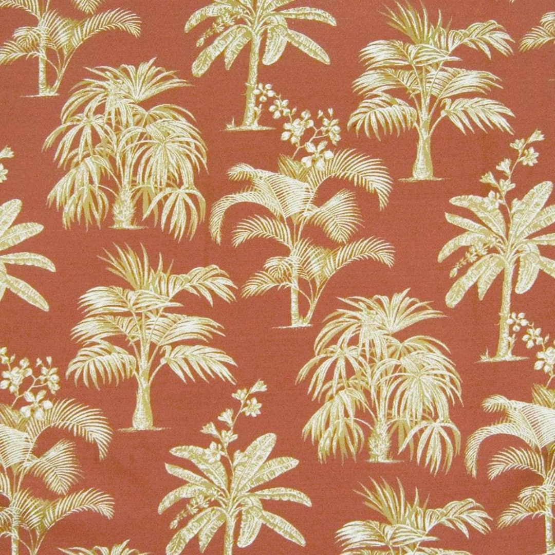 Tropical Palm Trees RUST Home Decor Upholstery Cushion Pillow Sewing ...