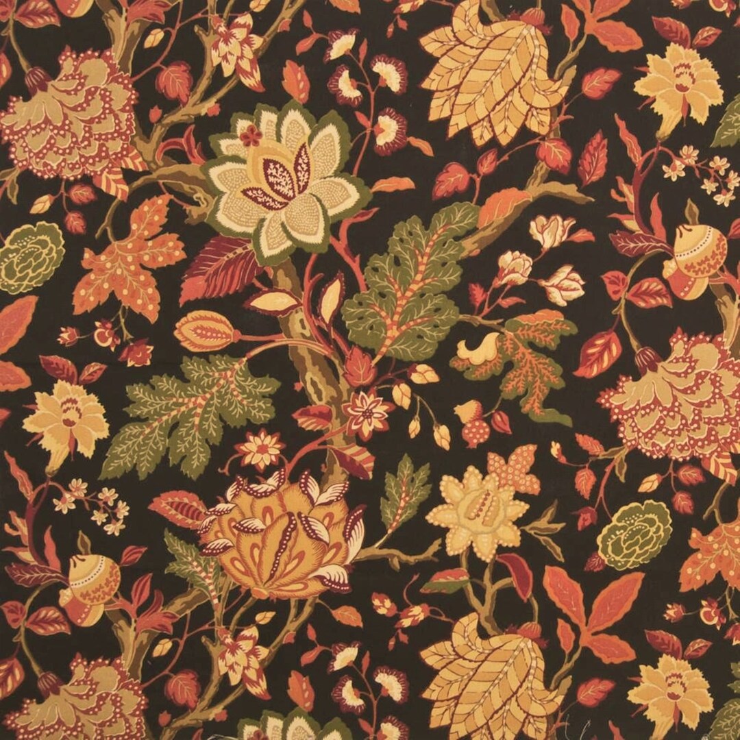 Richloom Floral RAVEN Black Green Home Decor Drapery Curtain Window ...