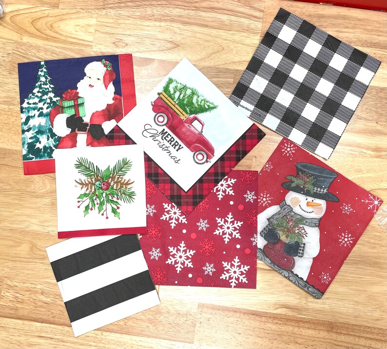 Christmas Napkin Bundle Decoupage Napkin Napkins for - Etsy