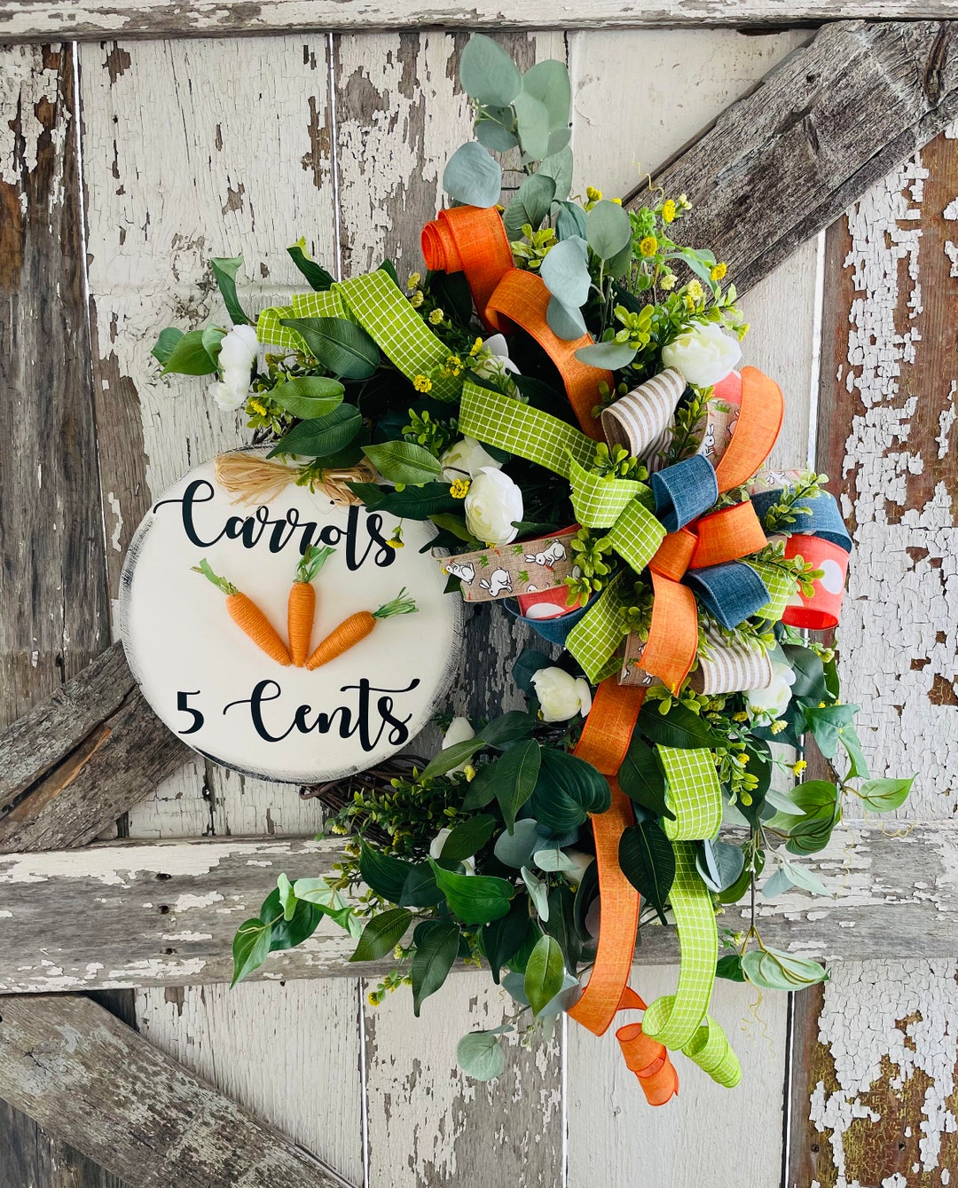 Easter Front Door Wreath, Easter Decorations, Krazy Mazie Kreations - Etsy