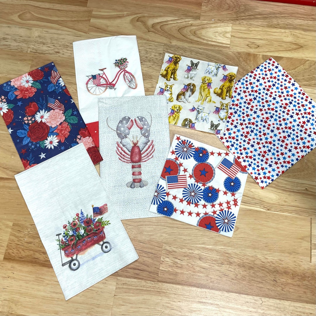 American Pride Paper Napkin Bundle, Decoupage Crafting Napkins - Etsy