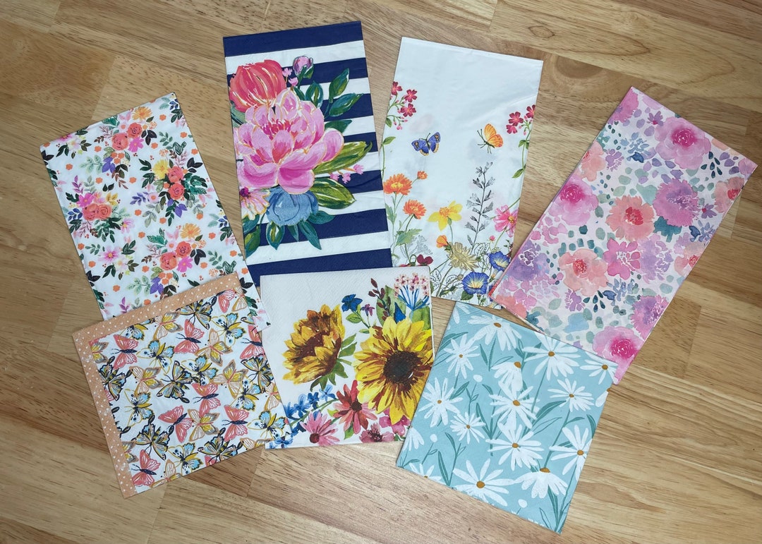 Spring/summer Floral Napkin Bundle, Decoupage Napkin, Napkins for ...