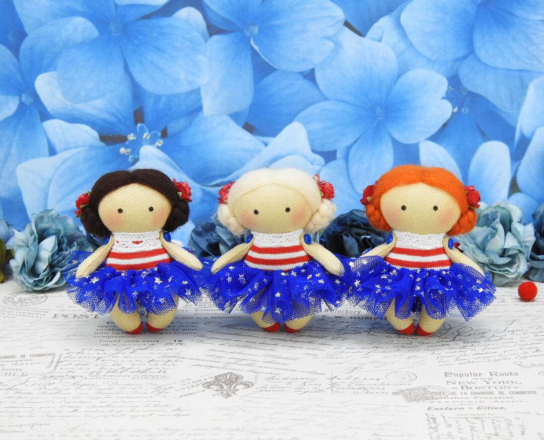 Independence Day Toy 4th of July Memorial Day Tiny Doll American Flag ...