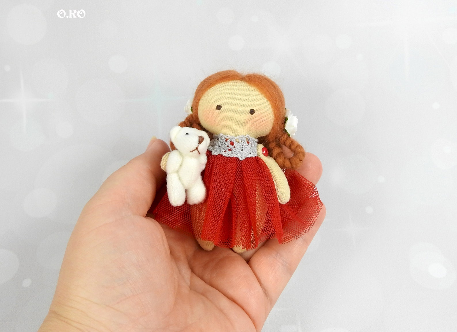 Red Haired Doll Red Dress Handmade Gift Valentine's Day - Etsy