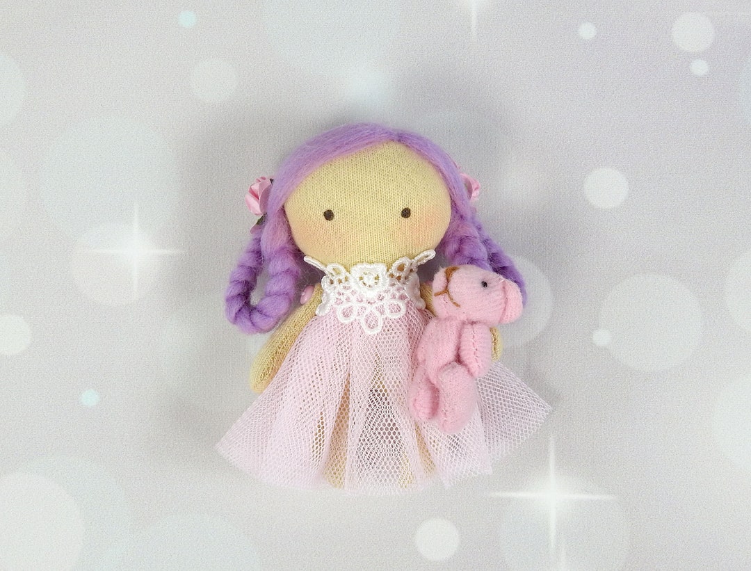 Little Doll Lavender Doll Raggedy Doll Flower Girl Doll Mini Doll Tiny ...