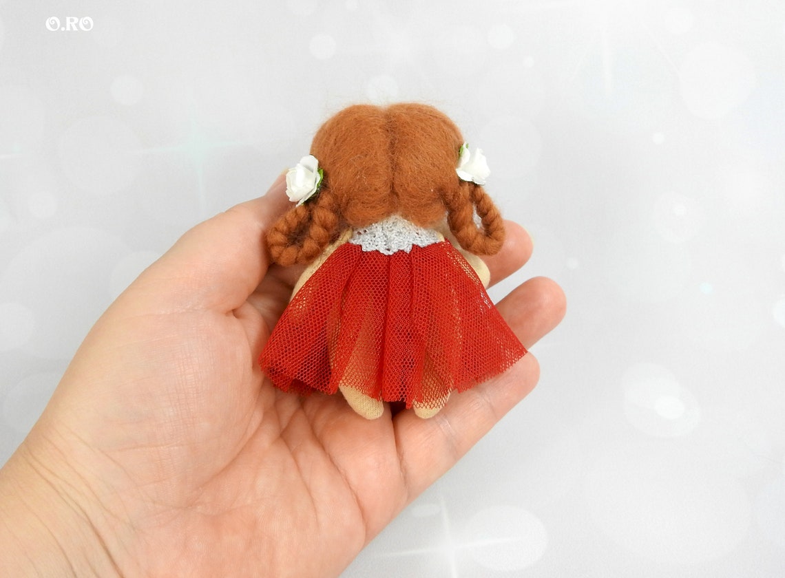 Red Haired Doll Red Dress Handmade Gift Valentine's Day - Etsy