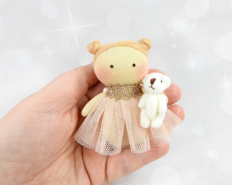 Little doll Tiny doll Dollhouse Handmade gift Fabric doll | Etsy