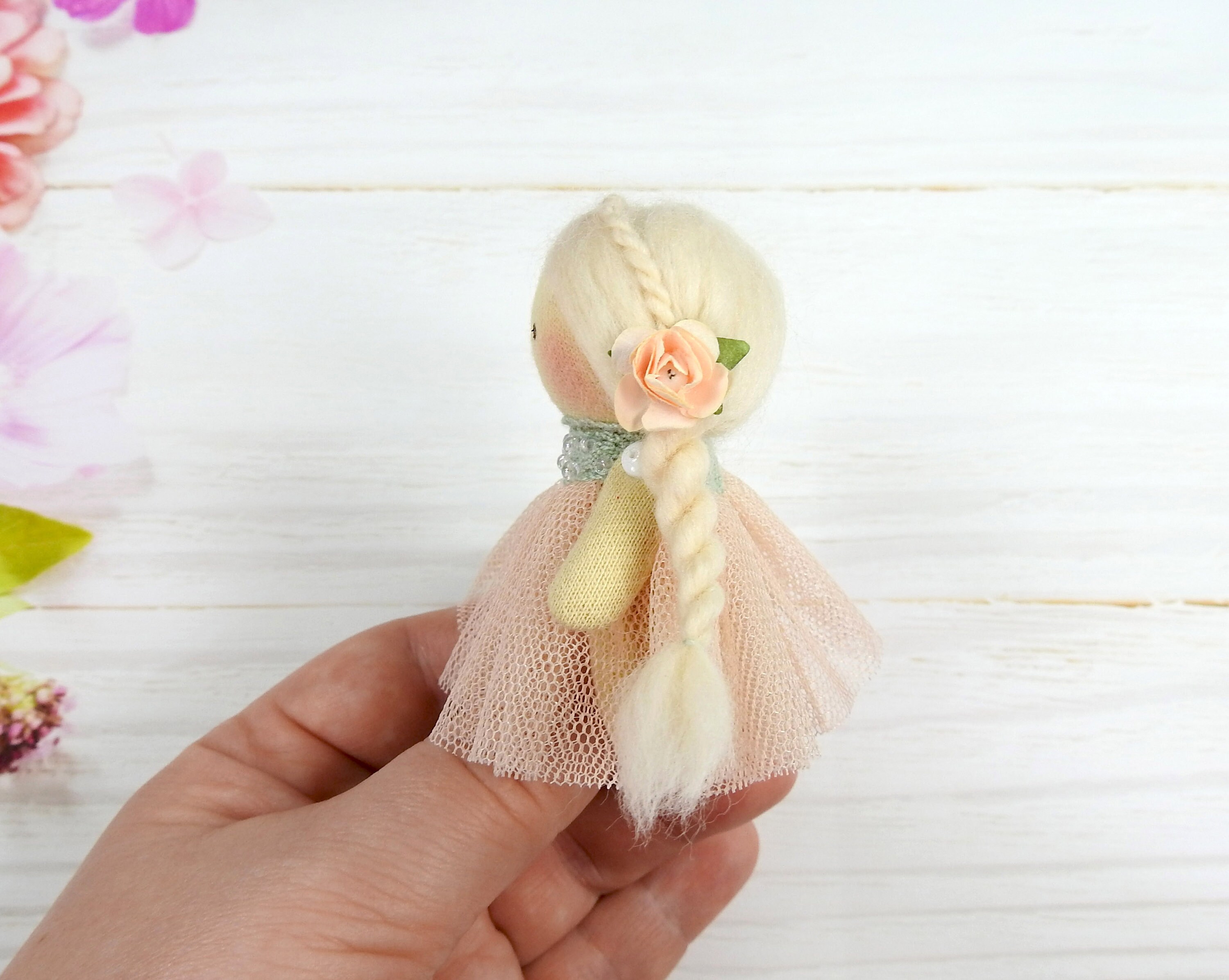 Blonde Doll Little Doll Moppet Tiny Doll Rag Doll Rose Tan | Etsy